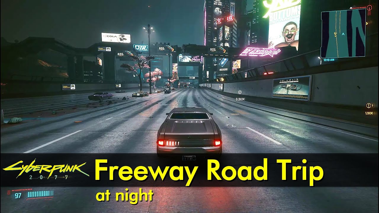Freeway Road Trip (night) | Cyberpunk 2077 - The Game Tourist - YouTube