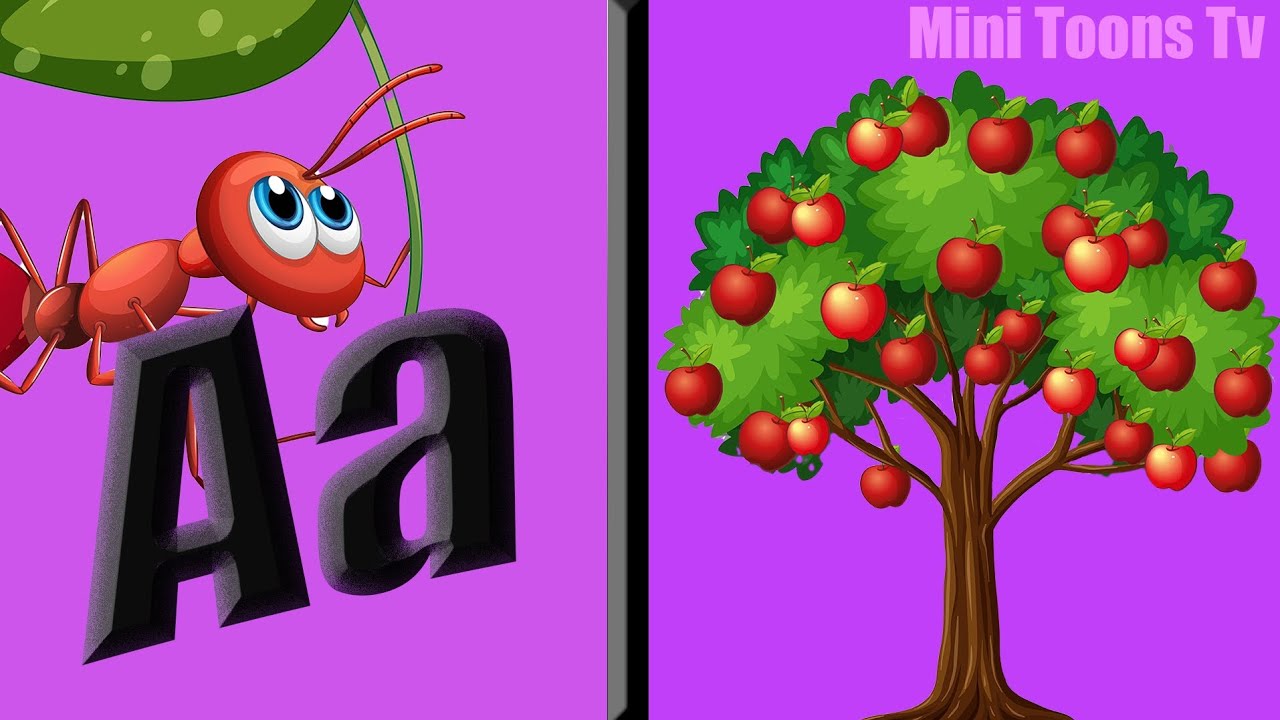 ABC Song with two words- Mini Toons Tv-alphabets video-Aa - YouTube
