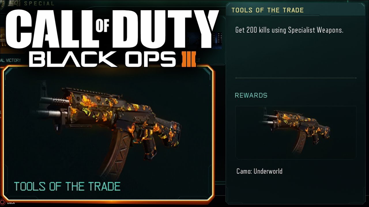 Black Ops 3 UNDERWORLD CAMO "TOOLS OF THE TRADE" NEW CONTRACT GRIND ...