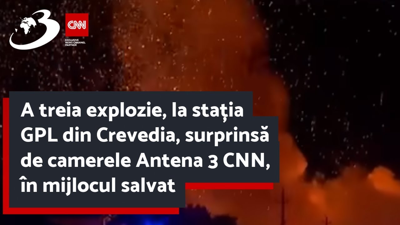 A treia explozie, la stația GPL din Crevedia, surprinsă de camerele ...
