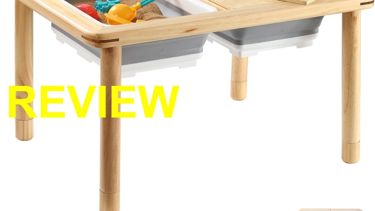 FUNLIO Wooden Sensory Table with 2 Bins review [SHORT & COMPACT ...