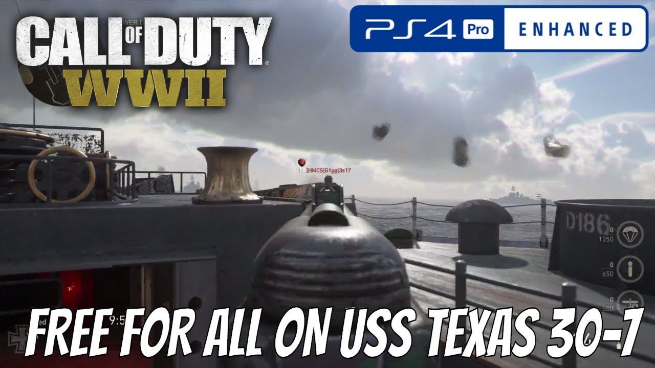 COD WW2 FREE FOR ALL ON USS TEXAS 30-7 - YouTube