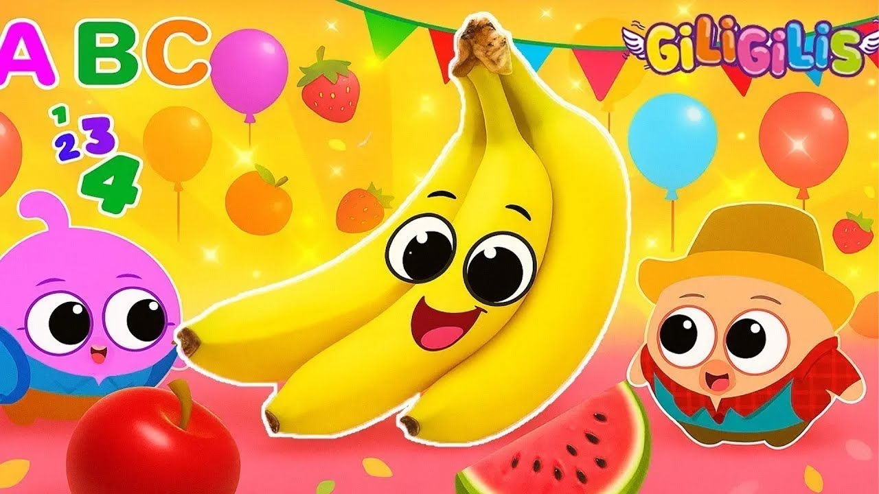 🍌🍒 Funny Bananas Party & Cute Talking Fruits | ABC Alphabet Songs ...