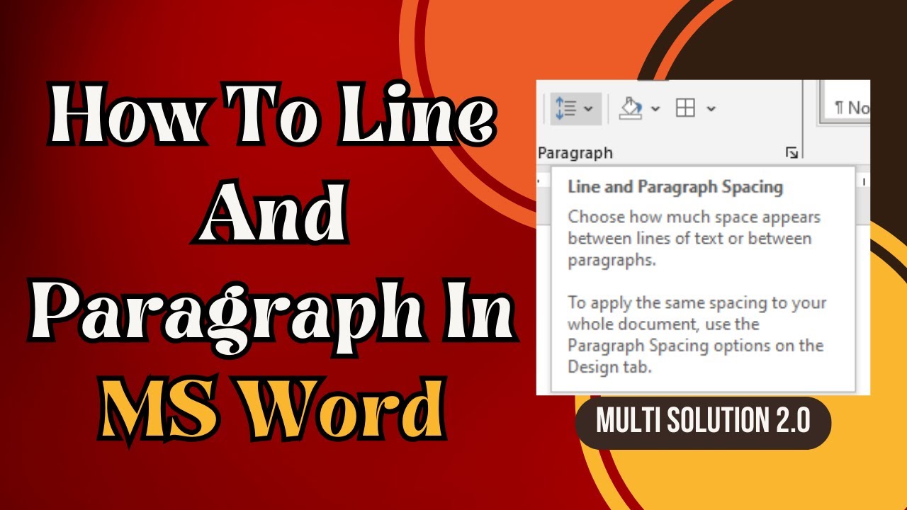 How To Line and Paragraph Spacing In MS Word @MultiSolution2.0 - YouTube