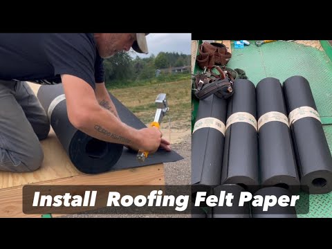 Install Roofing Felt Paper - Pole Barn - YouTube