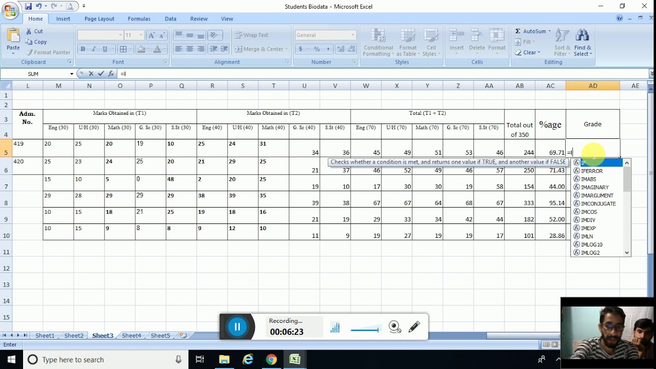 HOW TO PREPARE RESULT IN EXCEL SUM PERCENTAGE GRADING YouTube HOW TO PREPARE RESULT IN EXCEL SUM PERCENTAGE GRADING YouTube
