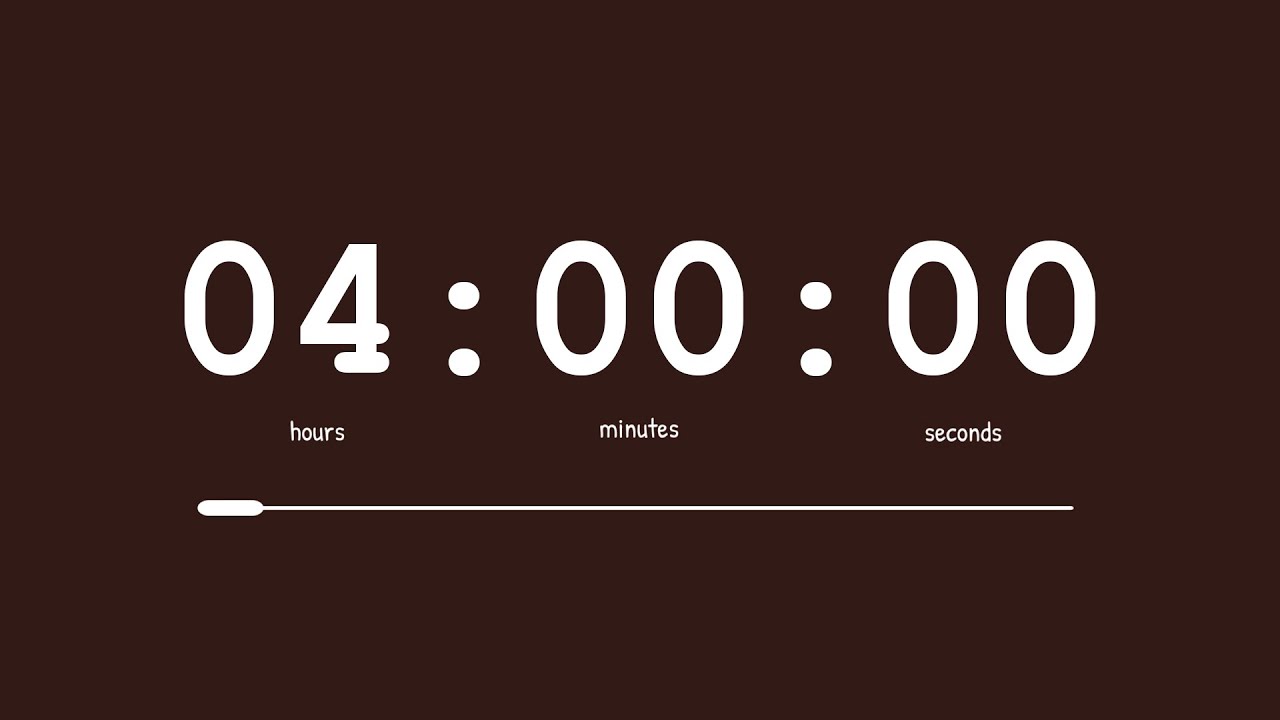 🥥 Study Timer 4 Hour | Coconut Brown Screen | Countdown - YouTube