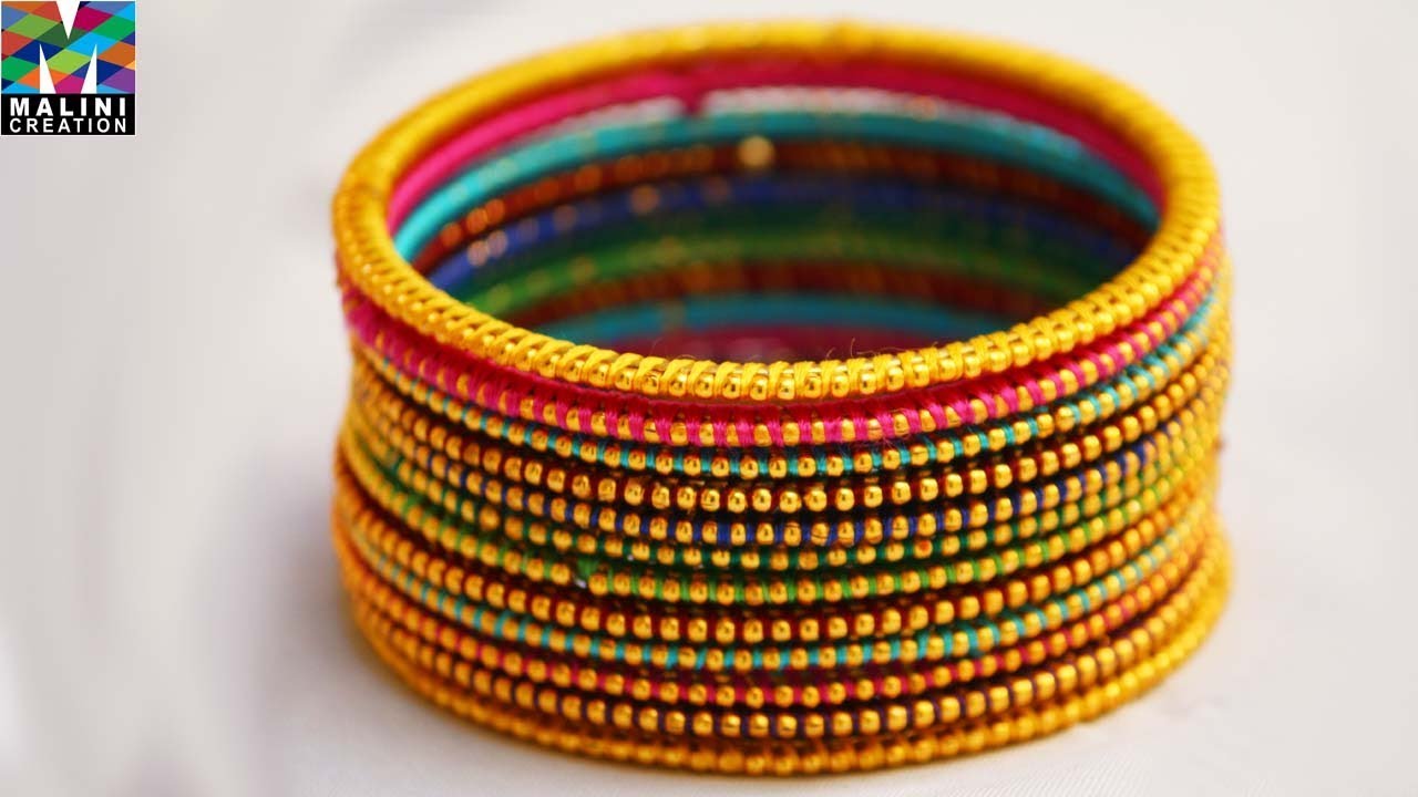 Multicolour beautiful bangles/ DIY/ #Malinicreation - YouTube