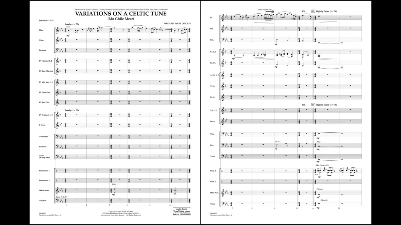 Variations on a Celtic Tune (Mo Ghile Mear) by Michael Oare - YouTube
