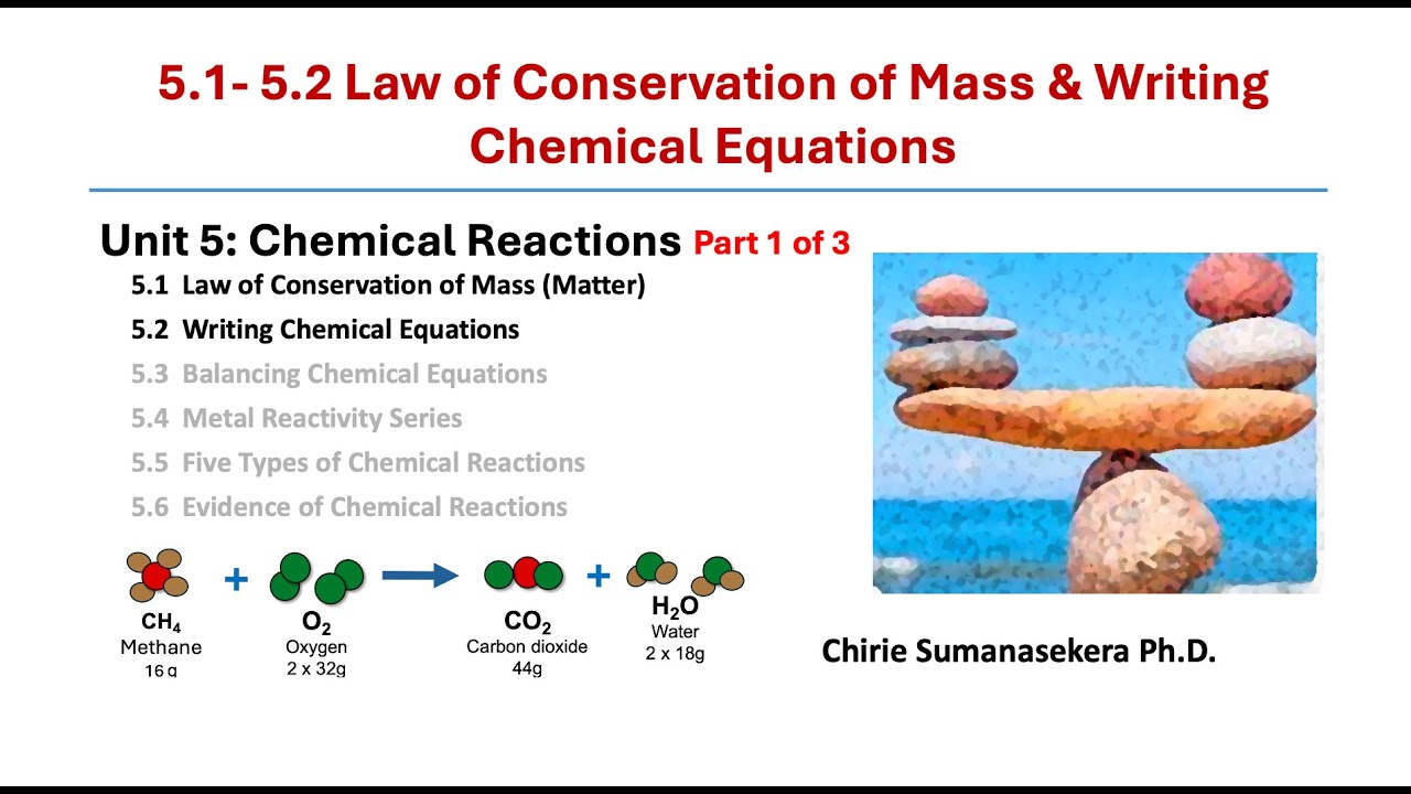 5.1 - 5.2 Law of Conservation of Mass & Writing Chemical Equations ...