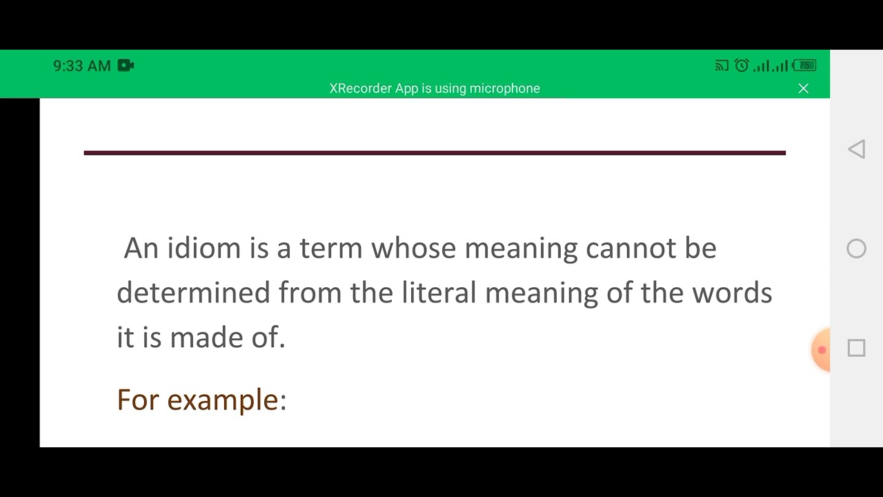 IDIOM ( meaning and definition) - YouTube