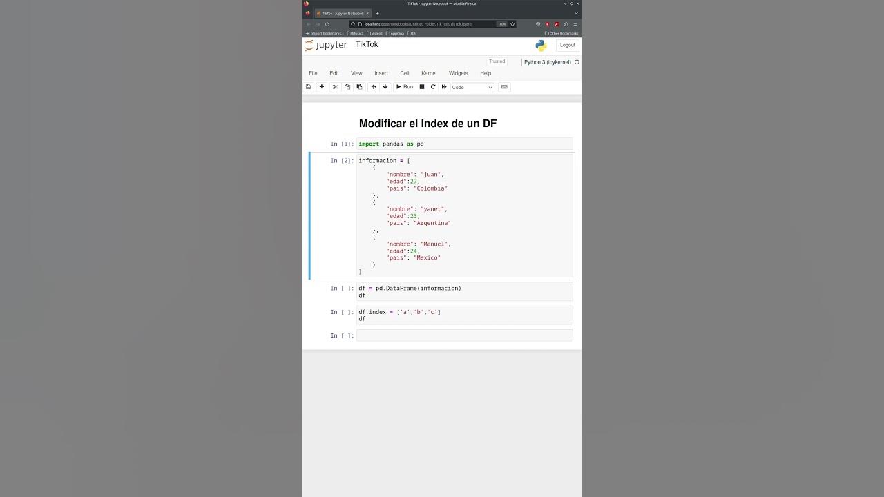 Modificar El Index De Un Dataframe Python Coding Programming Datascience Pythonprogramming