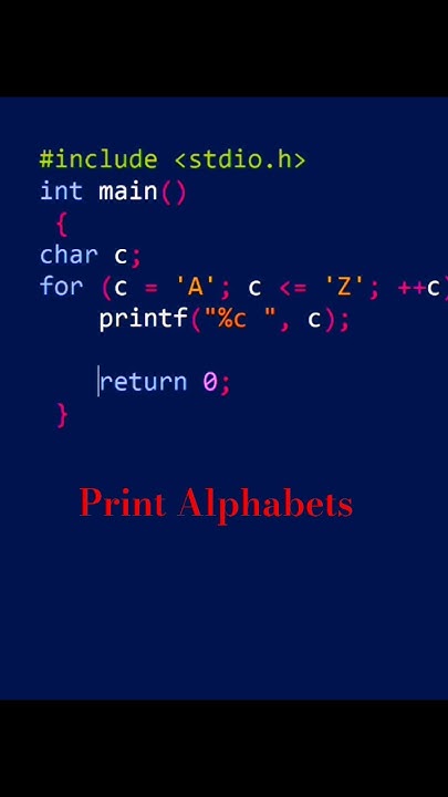 To Print Alphabets in C language #shorts #shortfeed #viral #trending # ...
