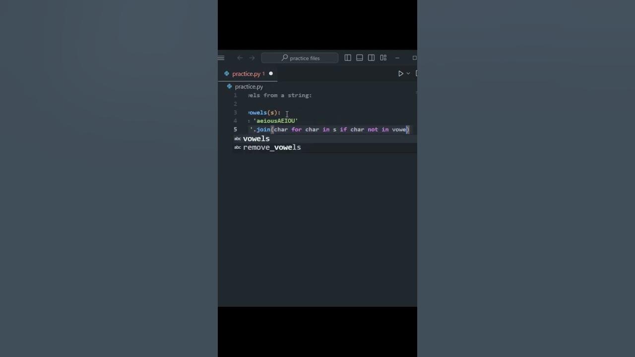 Vowels From A String Python Pythonprogrammingcodinglearnpython Pythonforbeginners Youtube