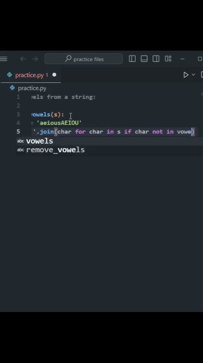 Vowels From A String Python Pythonprogrammingcodinglearnpython Pythonforbeginners Youtube