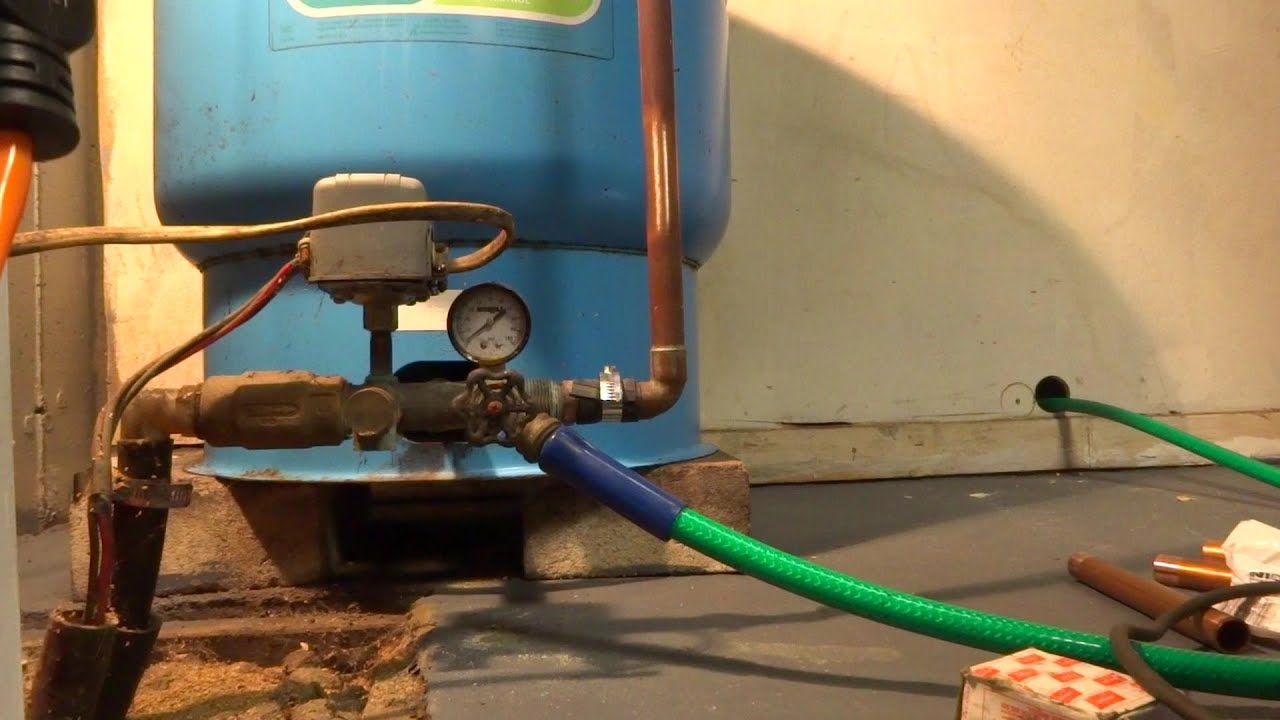 COPPER PIPE LEAKING AT WELL TANK PATCHED BY OWNER - YouTube