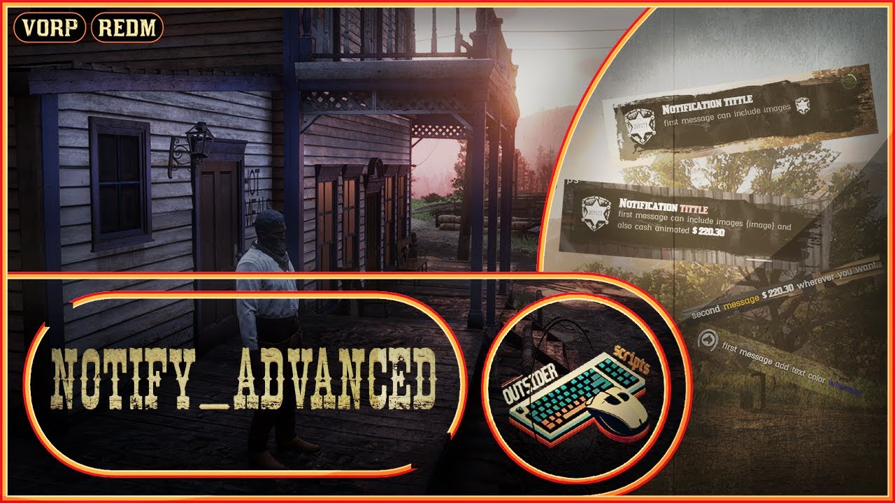 outsider notify advanced VORP RedM - YouTube