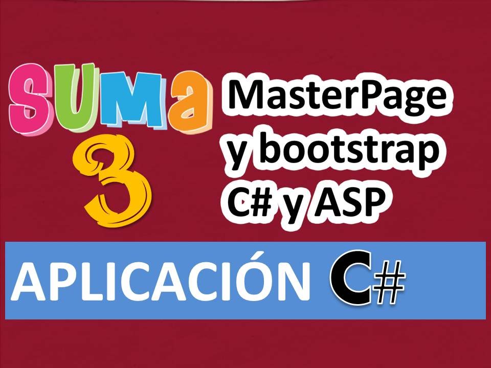 Suma simple con c# usando MasterPage, bootstrap y template adminLTE ...