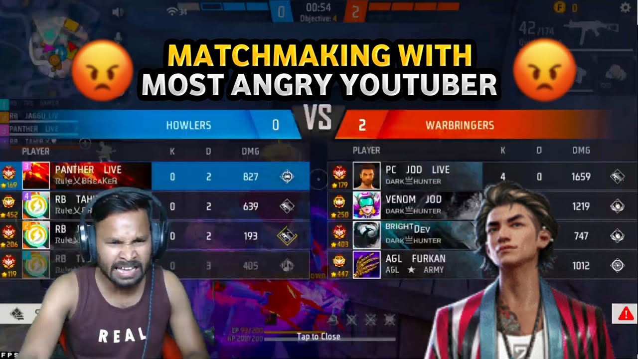 FIRST TIME 🔥 MATCHMAKING WITH MOST ANGRY YOUTUBER🤬@RBPANTHER1. WATCH IF ...