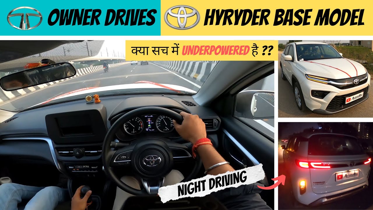 Toyota Hyryder Base Model First Drive Review 😍 || Hyryder Night Drive ...