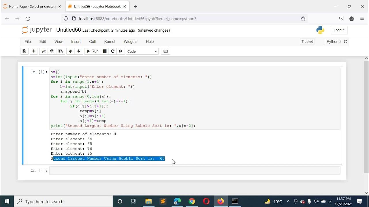 Python Program to Find the Second Largest Number in a List Using Bubble ...