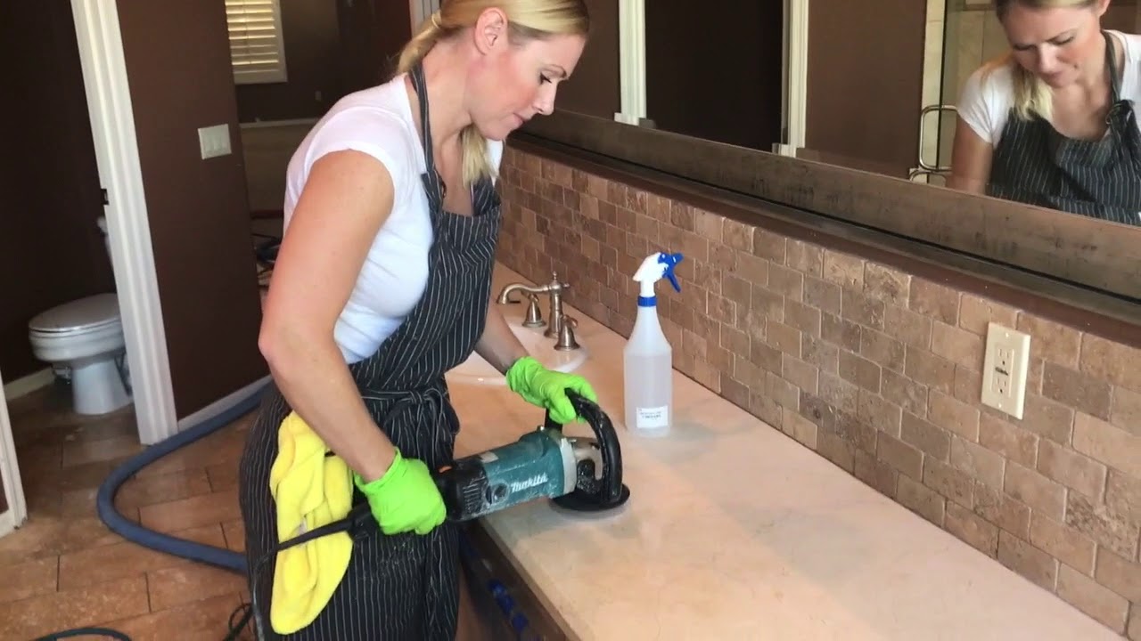 Marble Countertop Polishing Scottsdale, AZ with Tile Girl - YouTube