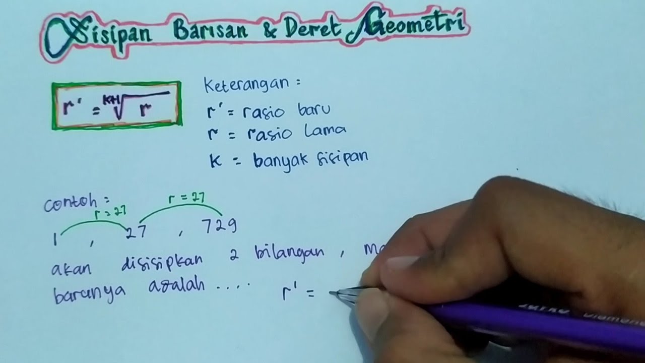 Sisipan barisan dan deret geometri (barisan dan deret baru) - YouTube