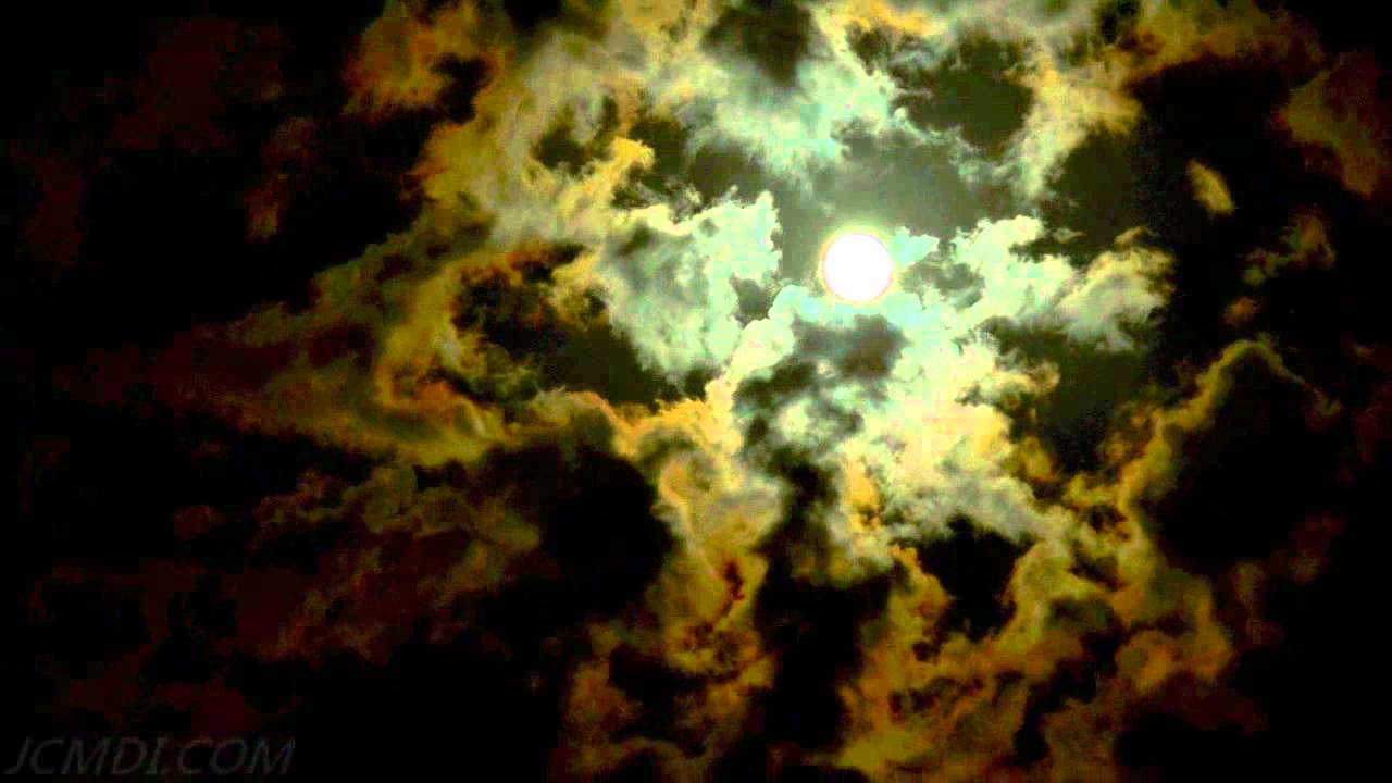 Dark scary moon through clouds timelapse version (3 sample clips ...