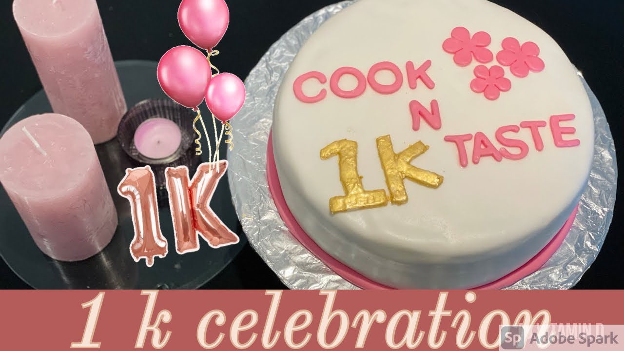 1 K subscriber celebration/fondant cake /how to make fondant cake - YouTube