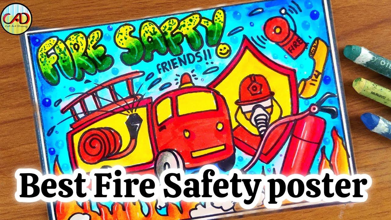 Safety drawing/fire safety poster drawing/Industrial safety drawing ...