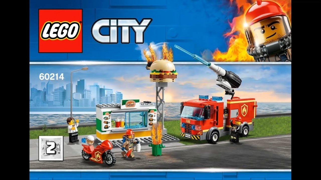 LEGO City 60214 Burger Bar Fire Rescue - instruction - YouTube