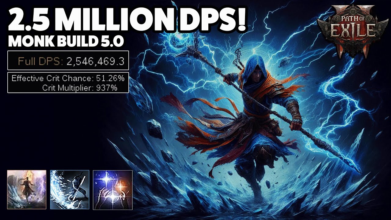 2.5 MILLION DPS & 900% CRIT DAMAGE - Monk Build 5.0 💀🔥| PoE2 - YouTube