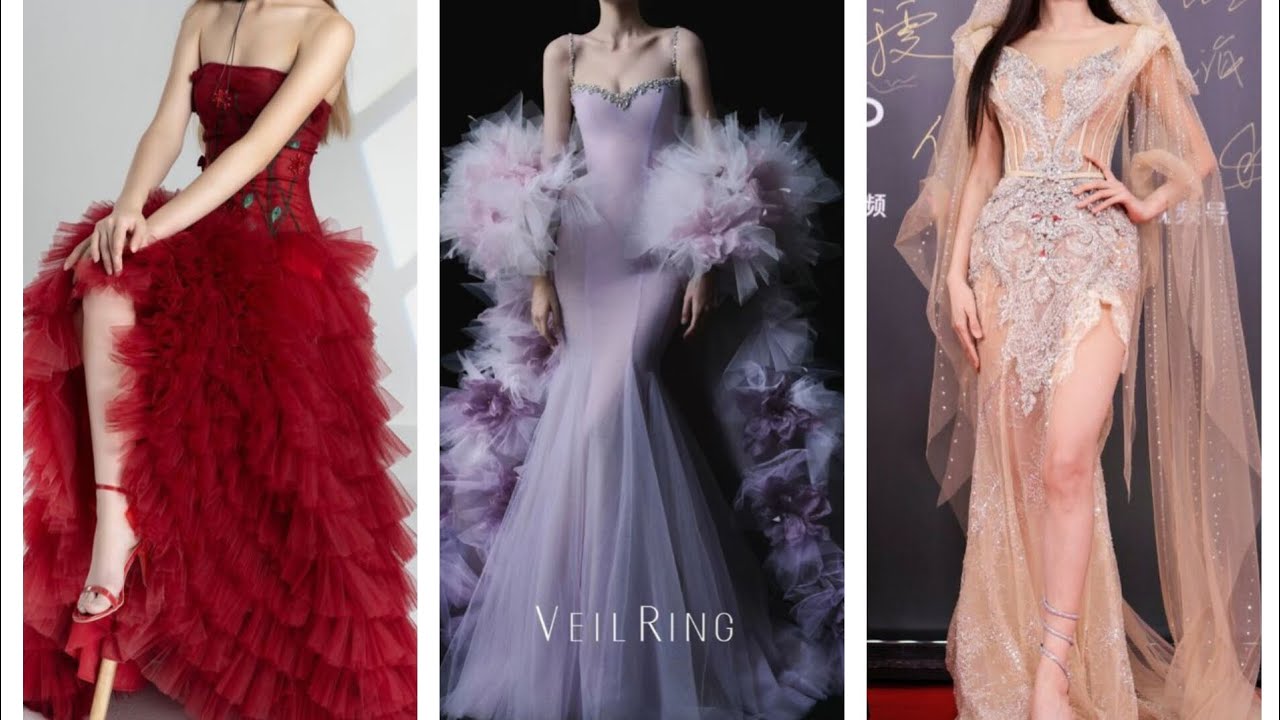 Most modest and amazing collection of long fitted bodice evening gowns ...