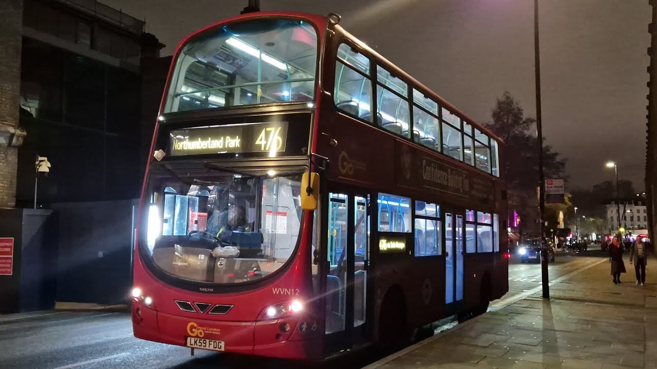 Go-Ahead London WVN12 LK59FDG Bus Route 476 (Volvo B9TL Wright Gemini 2 ...