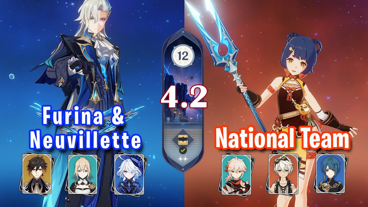 Furina Neuvillette & National Team | 4.2 Spiral Abyss Floor 12 ...
