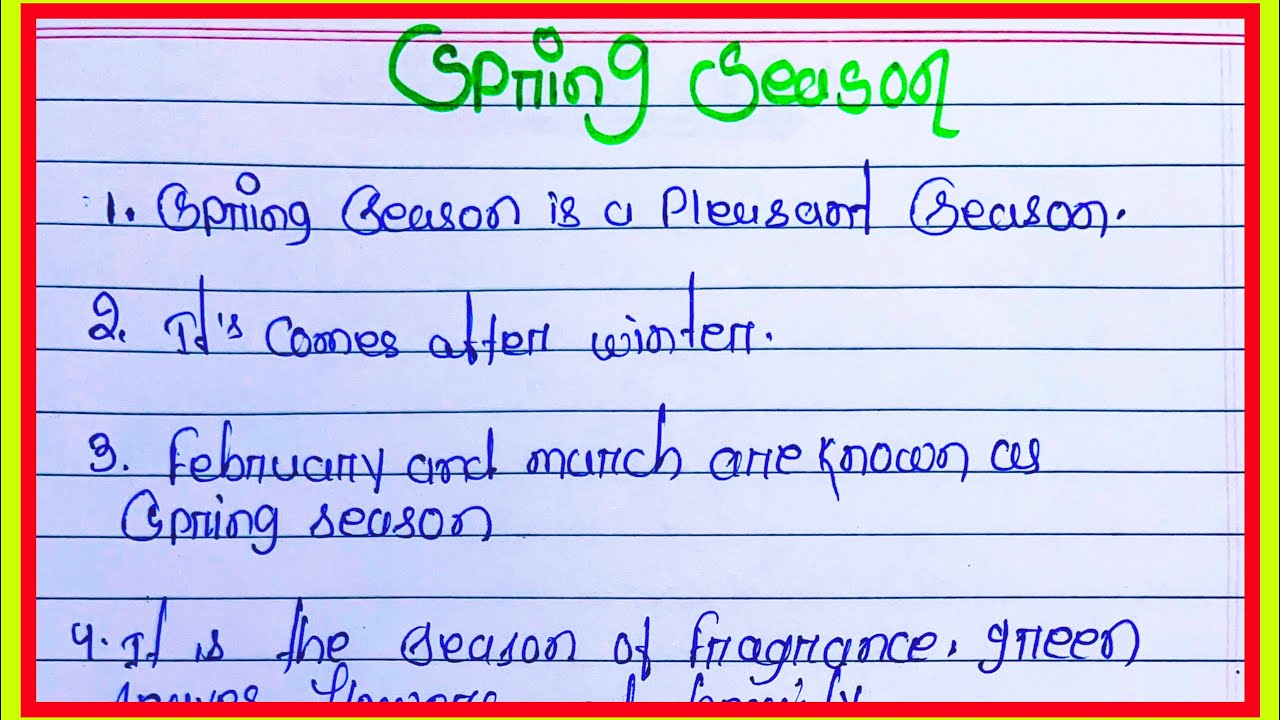 10 lines on spring season for kids /short essay forspring season ...