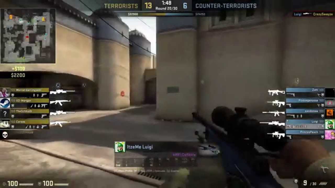 Dust II B rush- CT side Ace (ak47+p2000 finish) - YouTube