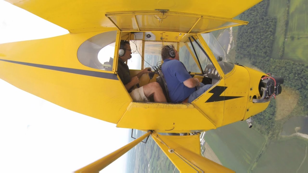 Spin training in the Piper Cub at HXF - YouTube