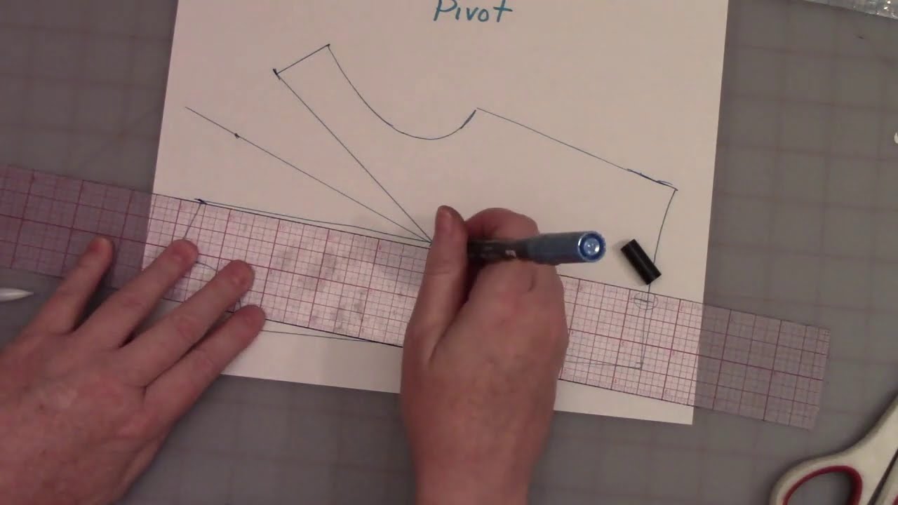 7 Front Bodice Shoulder Dart Pivot Method half scale - YouTube