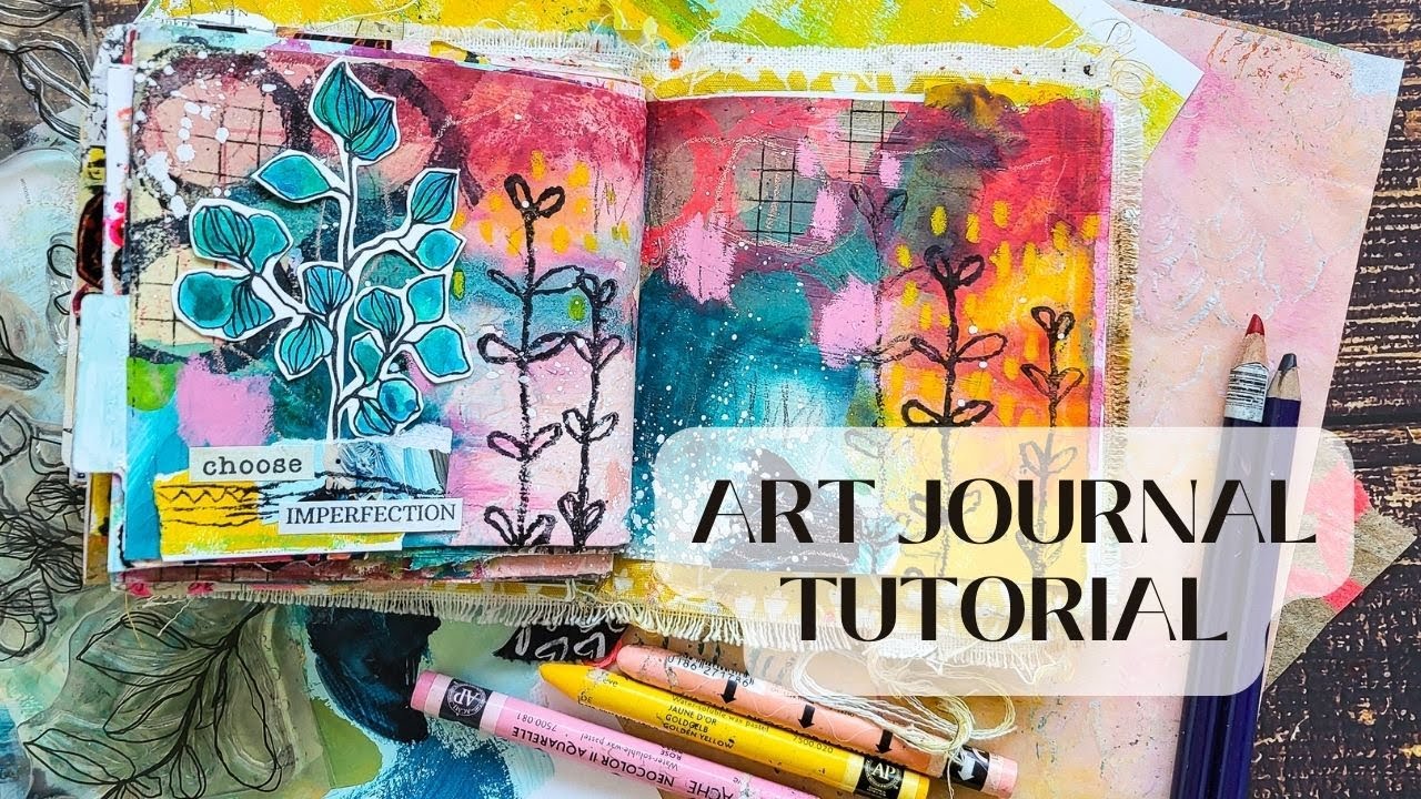 Intuitive Play in my Junk Art Journal - Mixed Media Page with ...