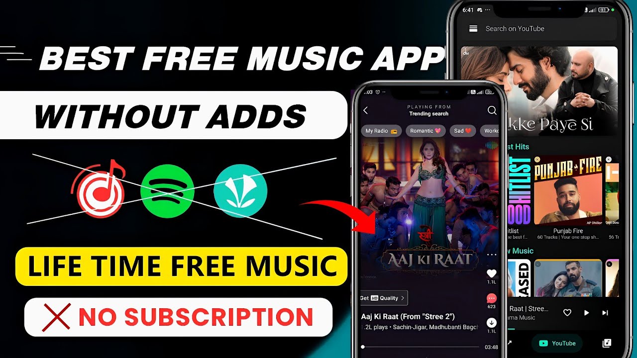 Best Online Music App Without Adds 😱| Add Free Music Apps | Lifetime ...