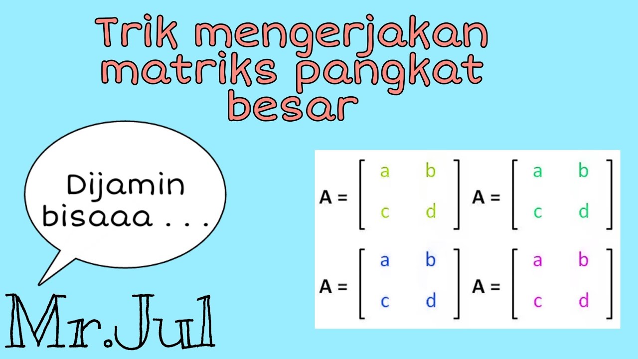 Trik matriks pangkat besar - YouTube