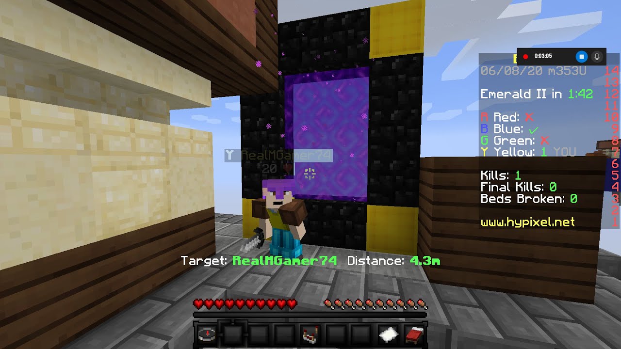 Minecraft Bed Wars with Marcus #6 Building a nether portal - YouTube