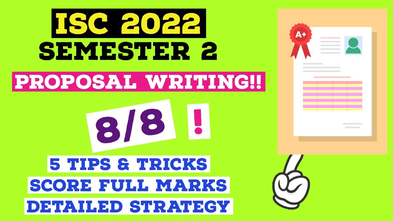 How to score 8/8 in Proposal Writing of ISC English Language Class 12 ...