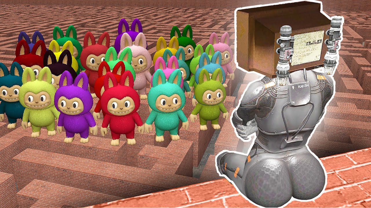 TV WOMAN VS LABUBU ARMY IN MAZE In Garry's Mod - YouTube