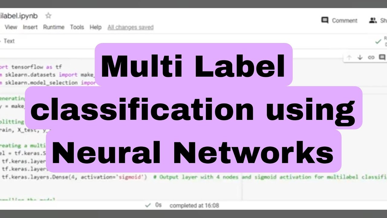 Multi Label classification using Neural Networks codes explained - YouTube