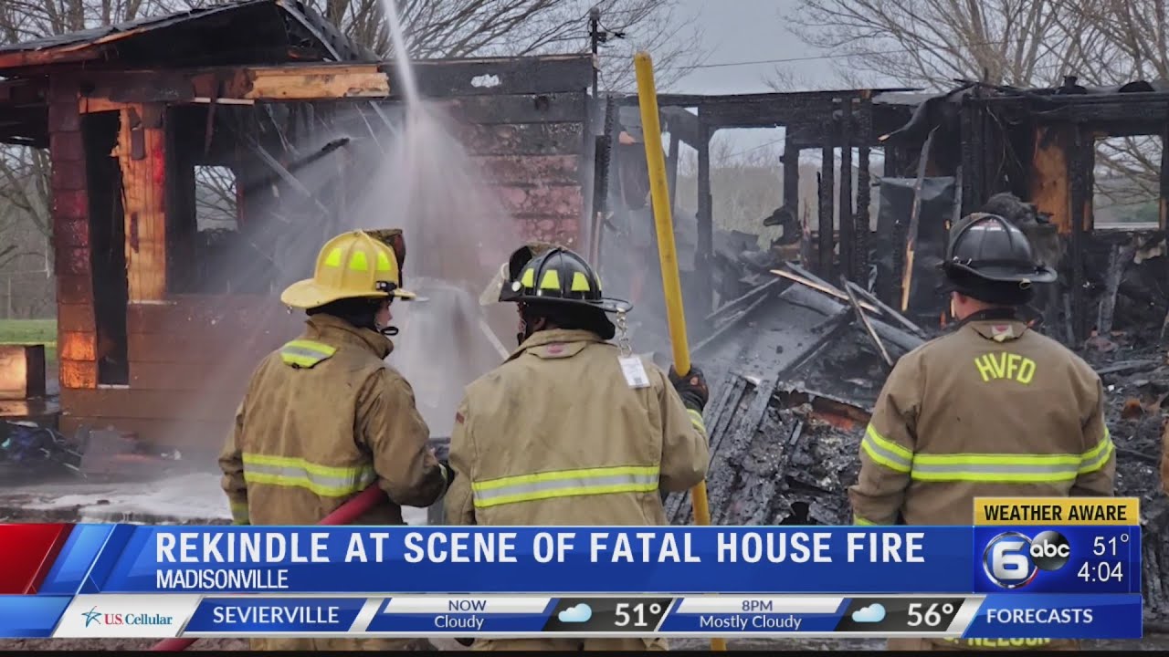 Rekindle at scene of fatal house fire - YouTube