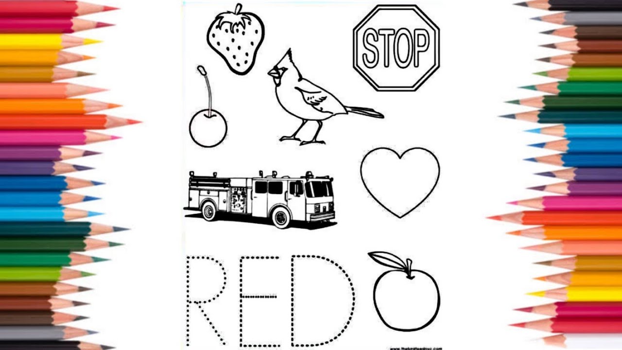 Red colour 🌈 things drawing 🖌️🎨 | red colour 🌈 activity for toddlers ...