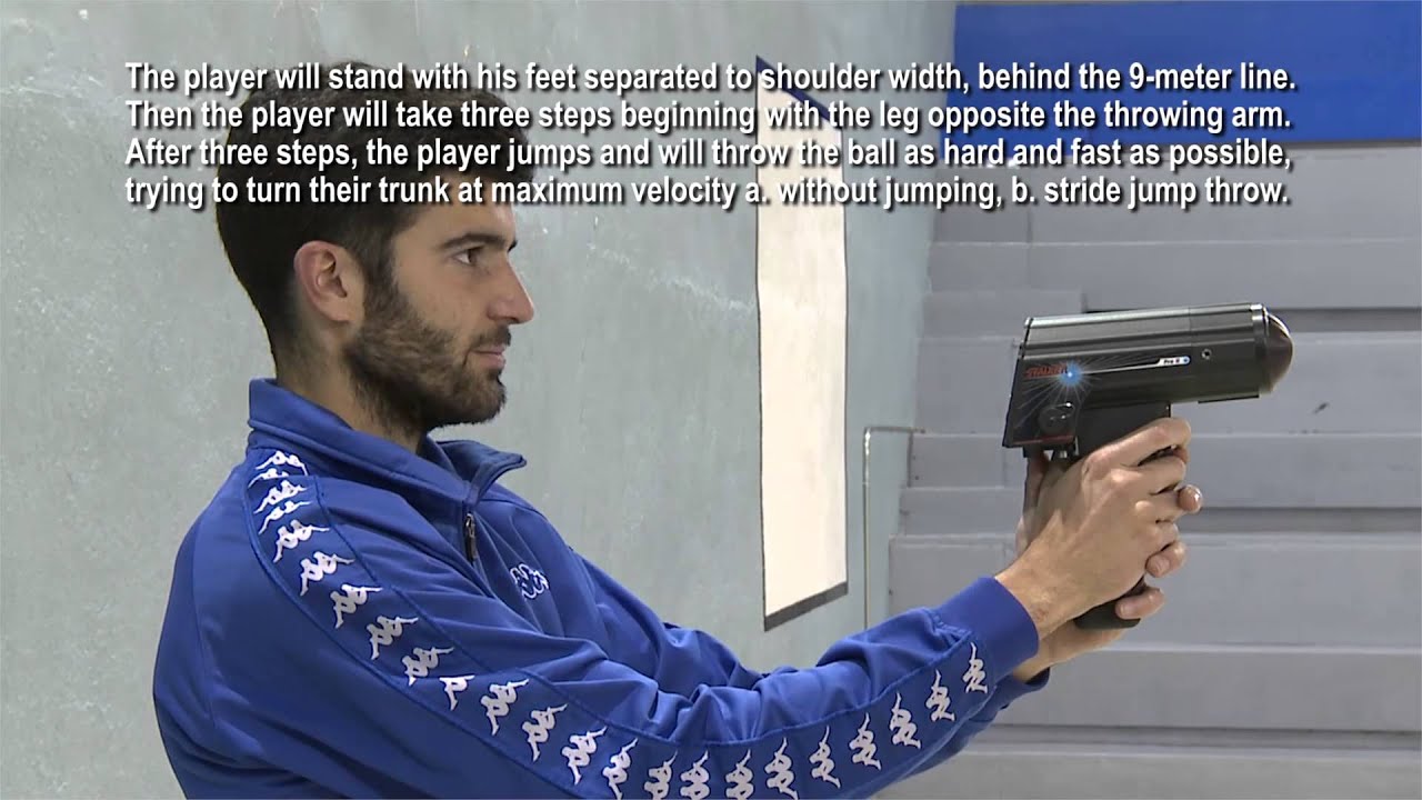 Handball test: three steps, jump and throw - YouTube