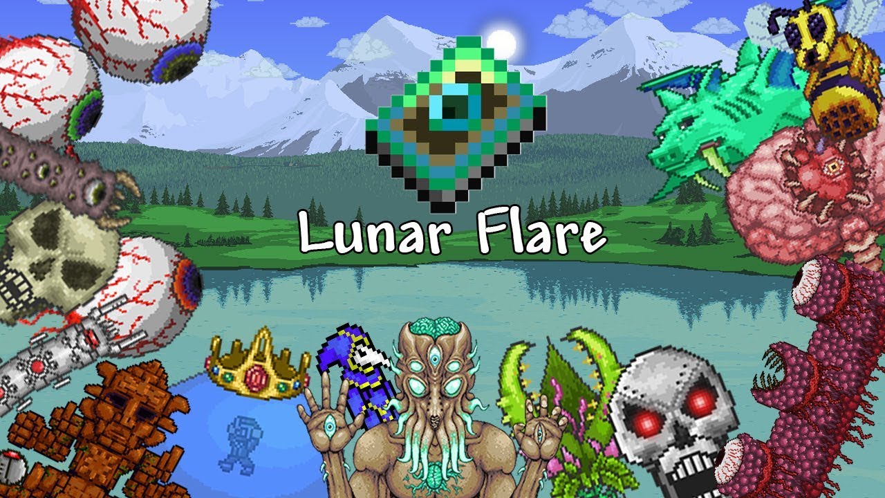 Terraria - Lunar Flare vs All Bosses - YouTube